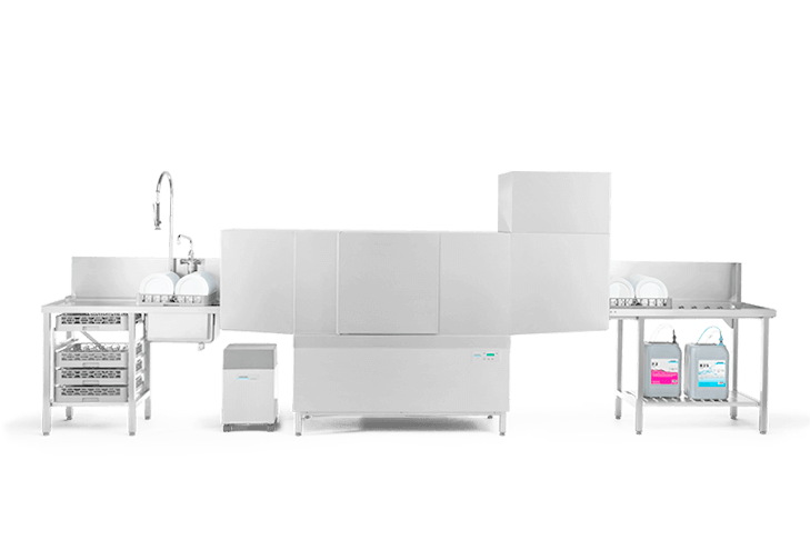 Rack conveyor dishwashers for hotels & mass catering | Winterhalter